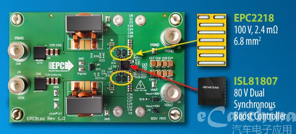 EPC推出基于氮化鎵器件的12 V/48 V、500 W 升压转换器演示板 - 功率器件 - 汽车电子应用